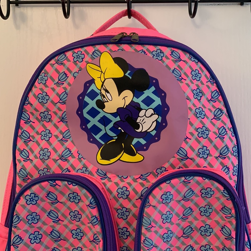 Minnie Mouse Disney Neon Pink And Purple Backpack And… - Gem